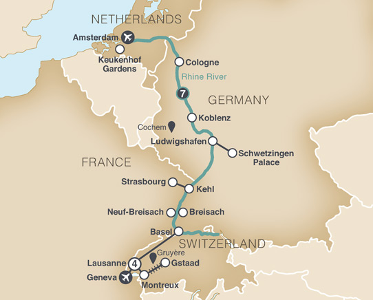 Tulip Time on the Rhine and Golden Pass Rail 2026 Geneva to Amsterdam