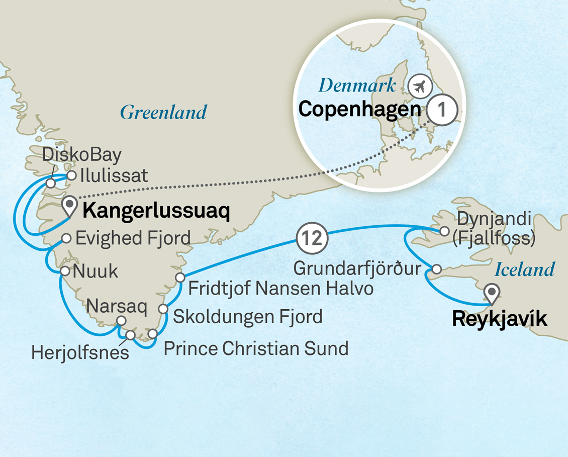 Iceland to Greenland& the Glaciers of Disko Bay